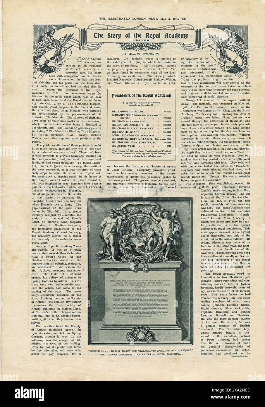 THE STORY OF THE ROYAL ACADEMY, ILLUSTRATED LONDON NEWS SATURDAY MAY 3 ...