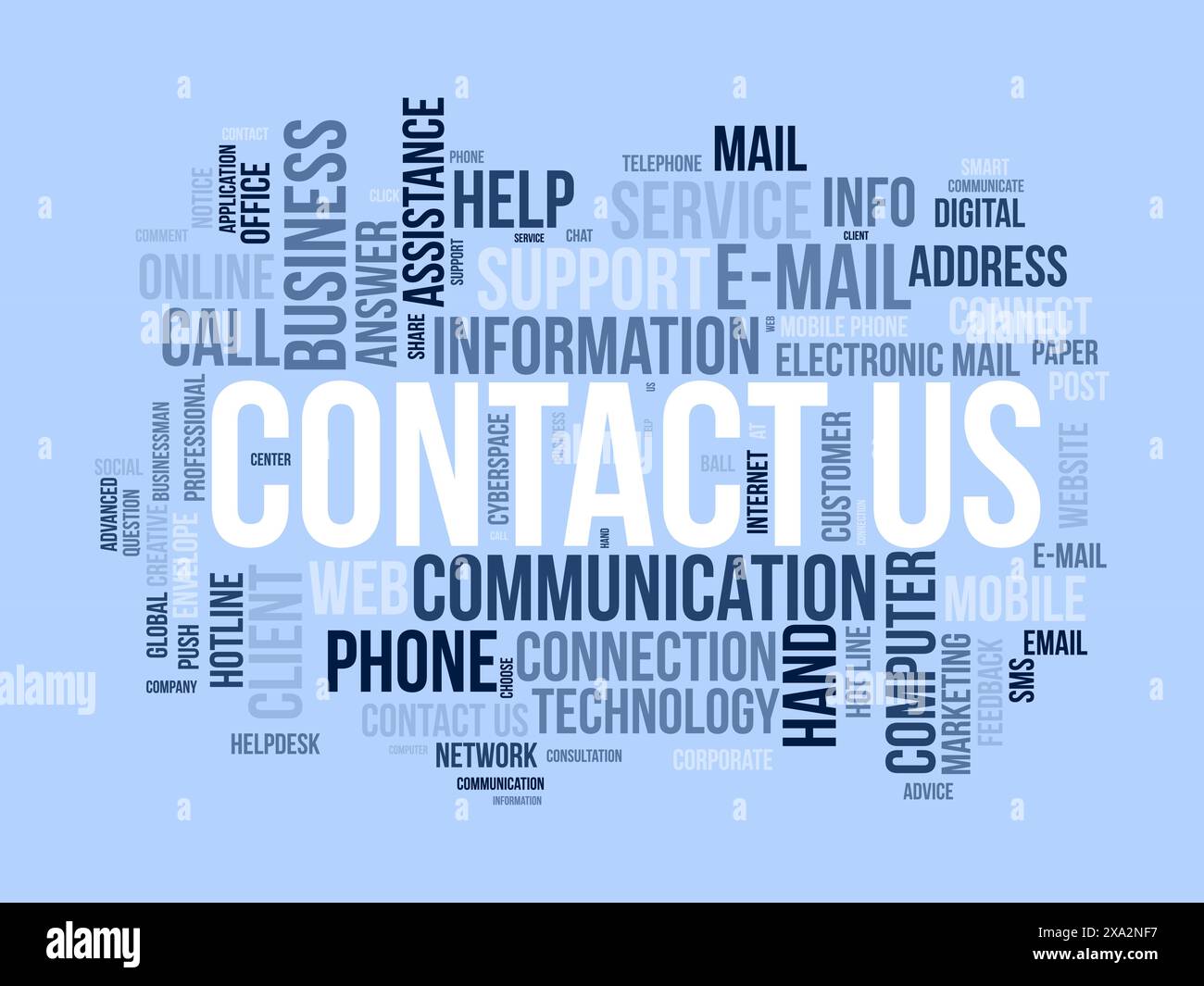 Contact us word cloud template. Communication connection concept vector ...