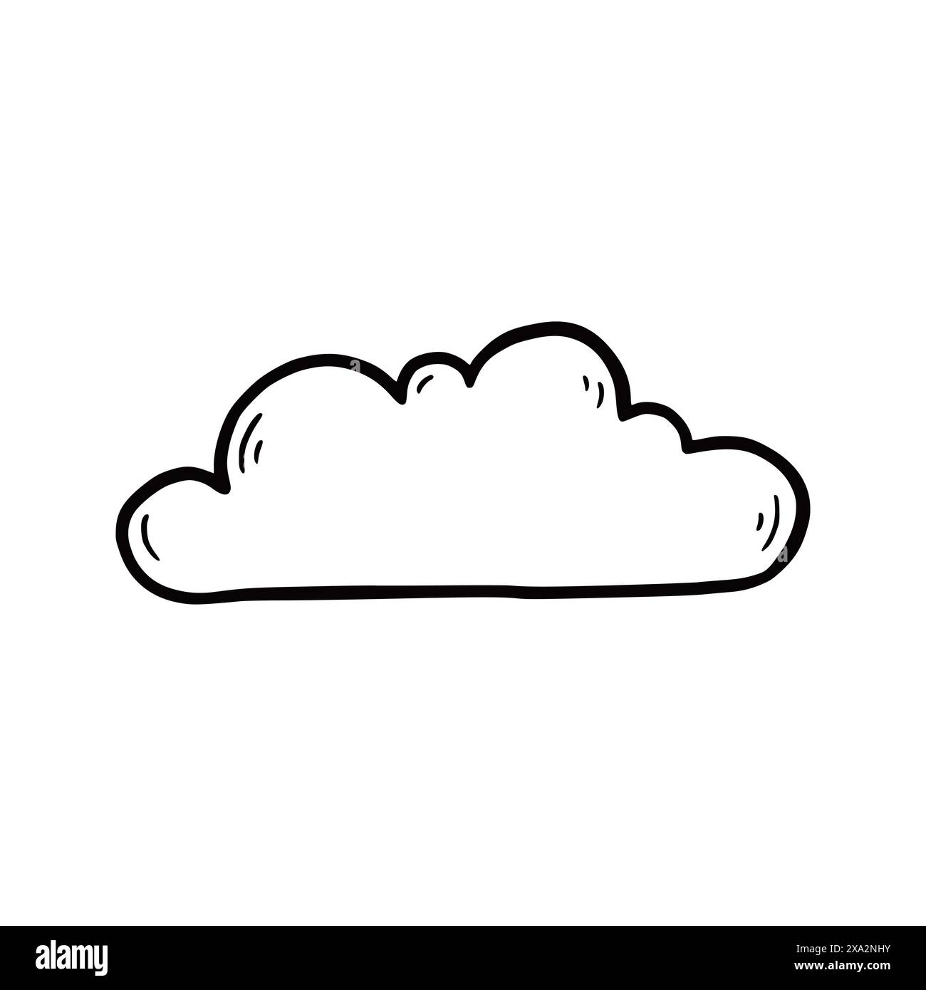 Hand drawn cloud set. Doodle sketch style cloud. Simple outline ...