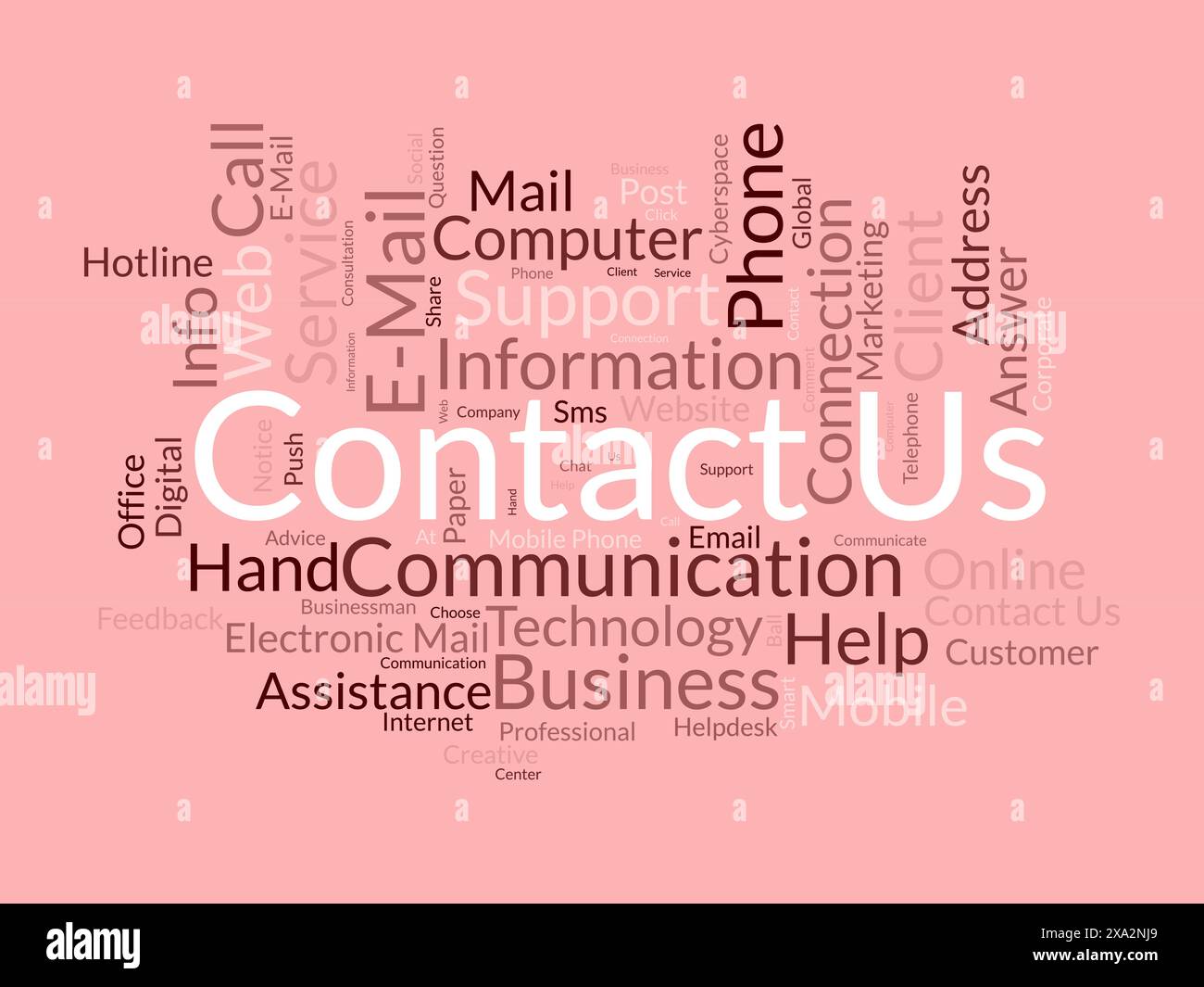 Contact us word cloud template. Communication connection concept vector ...