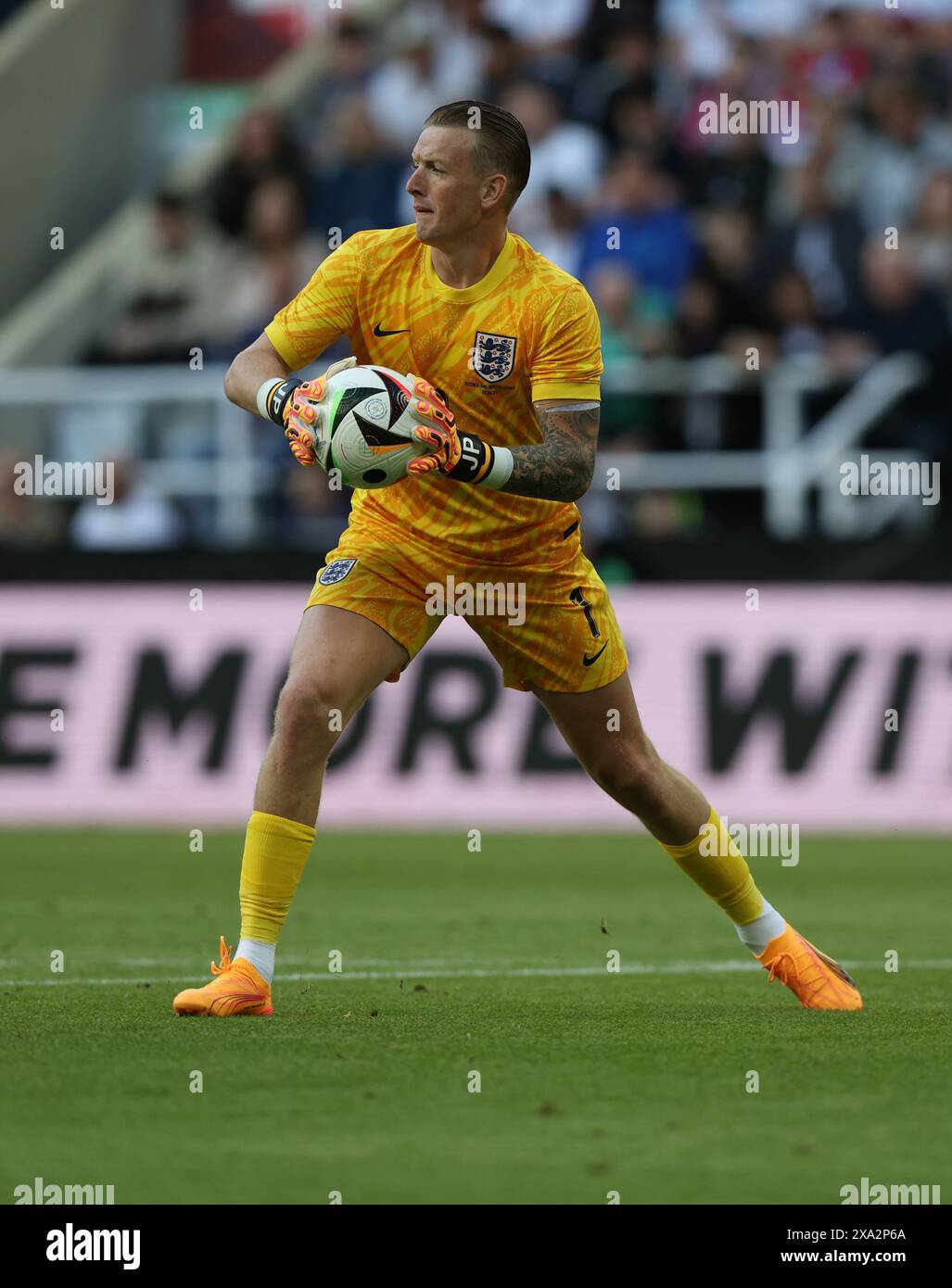 Newcastle Upon Tyne, UK. 3rd June, 2024. Jordan Pickford of England ...