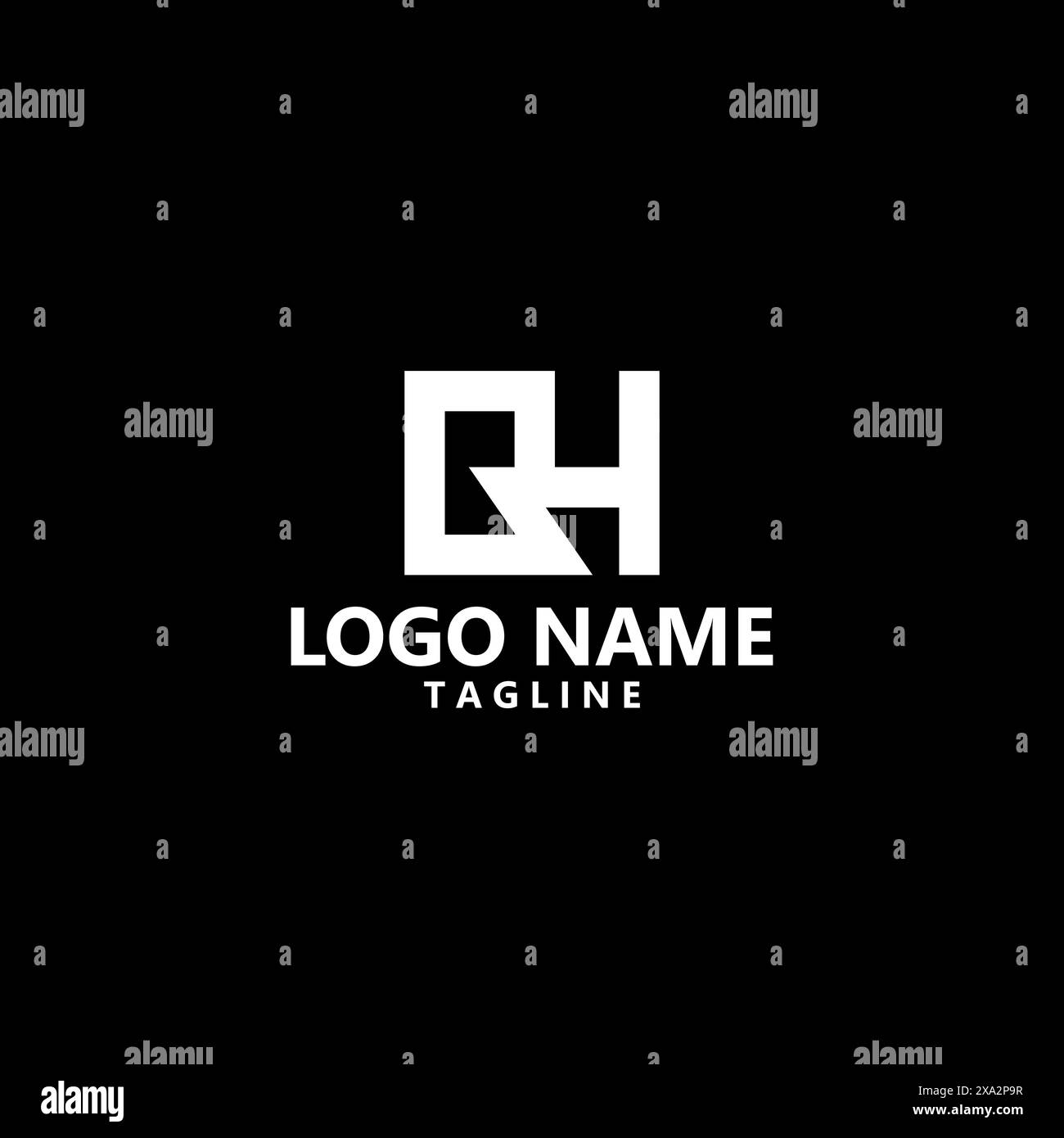 abstract initial letter RH modern vector logo design Stock Vector Image ...