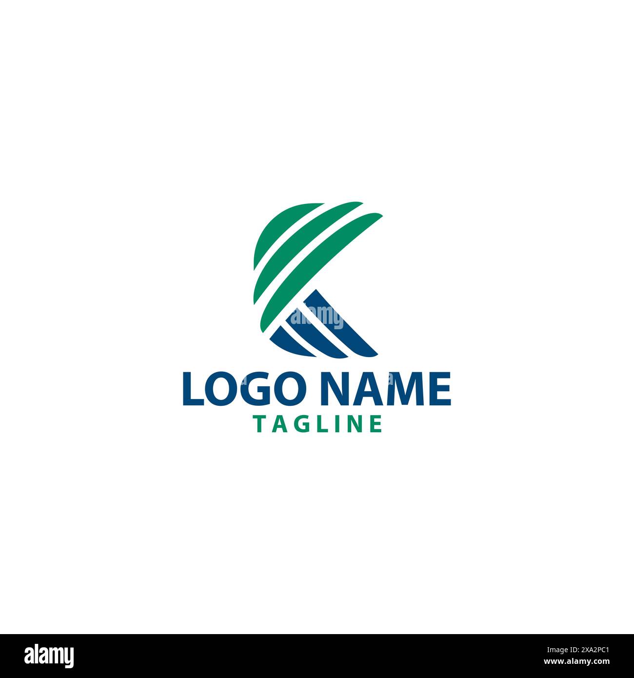 abstract letter K with blue and green gradient colors vector logo design Stock Vector Image ...