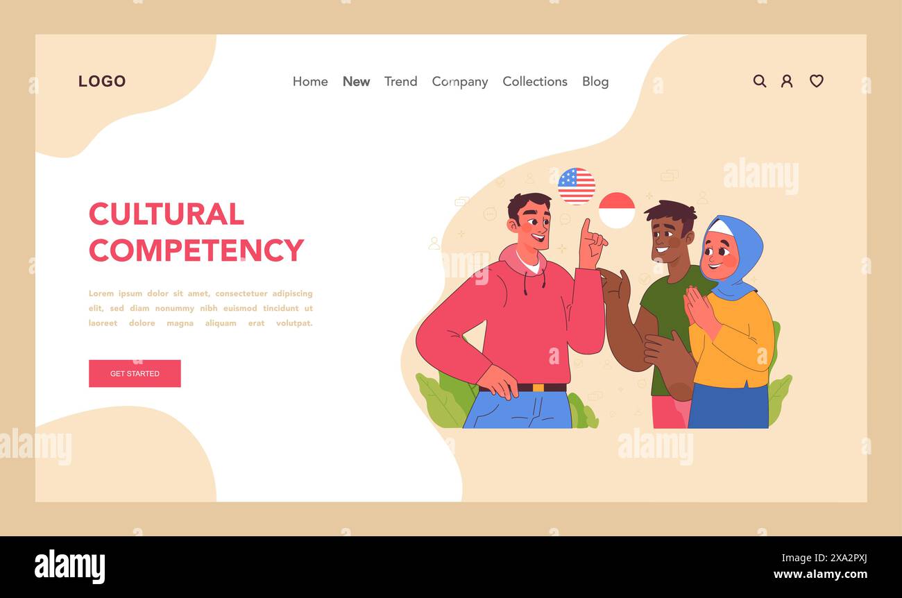 Cultural competency concept. Diverse individuals celebrate ...