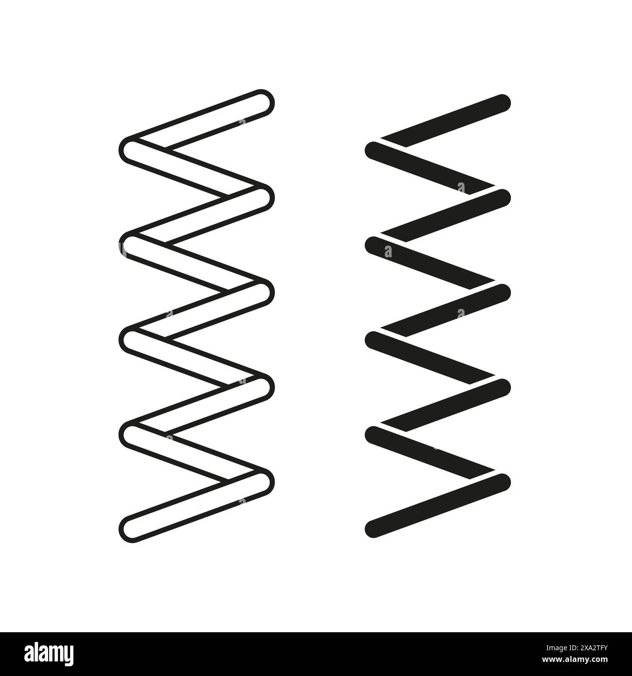 Spring coils Vector icons. Elastic and flexible metal spirals ...
