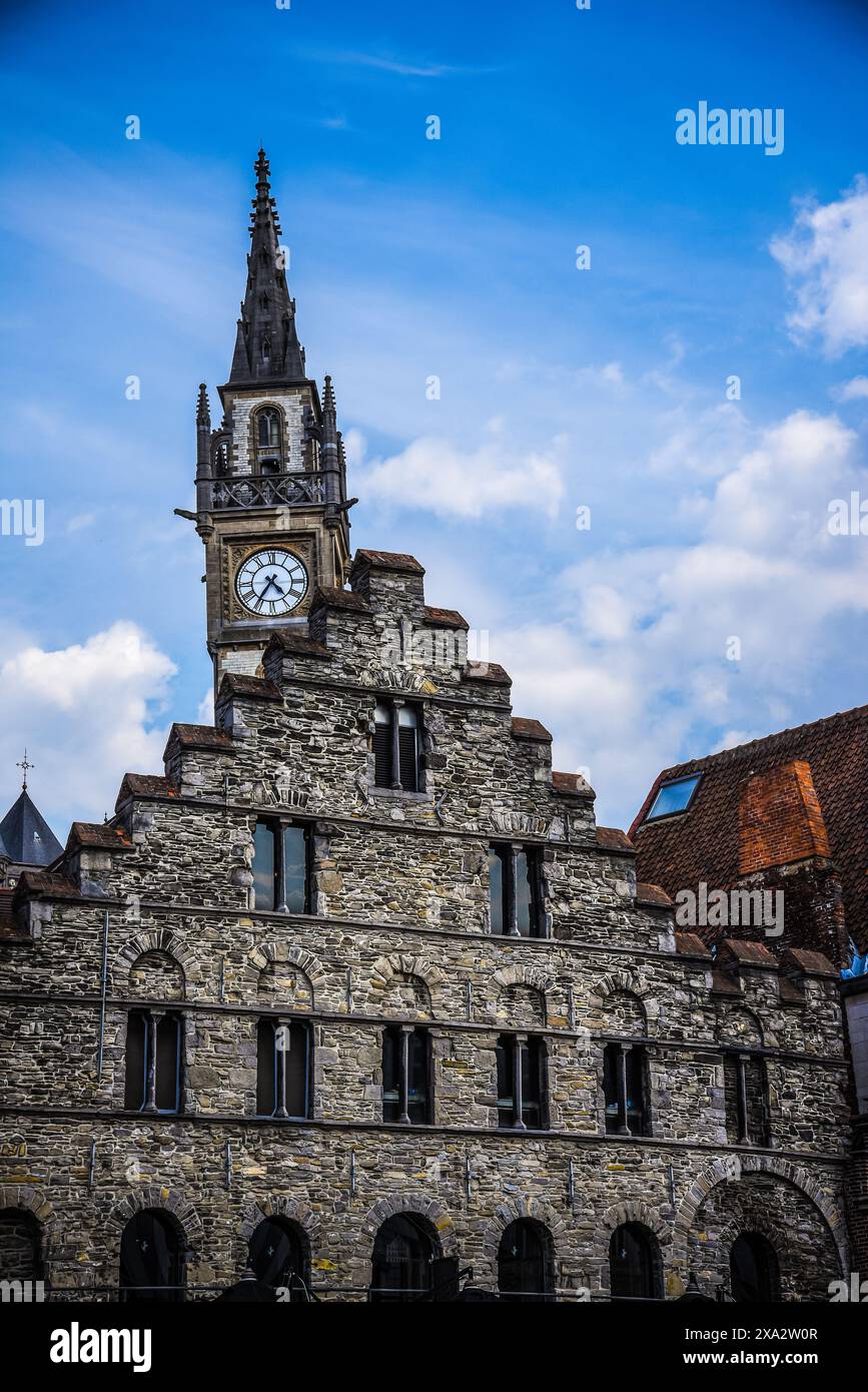 The Facade of the Grain Staple House (or Spijker) and the Clock Tower ...