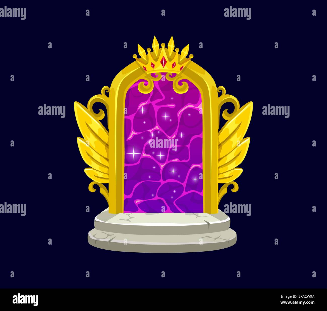 Fantasy fairytale game magic portal door. Cartoon vector mystical ...