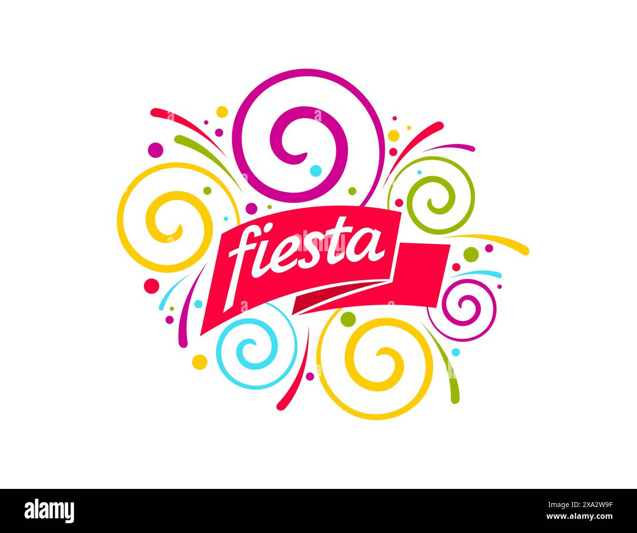 Fun carnival event symbol, fiesta holiday party icon with confetti and ...