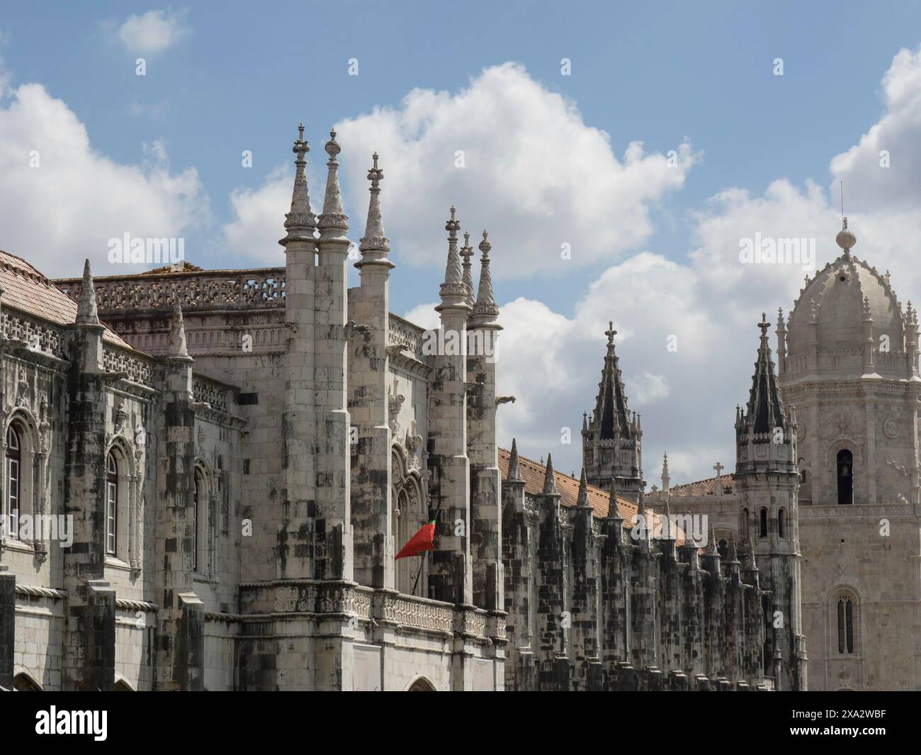 Large Gothic monastery with towers and ornamental elaborate ...