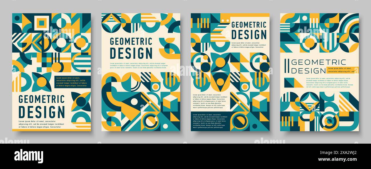 Abstract modern business posters with geometric patterns and shapes ...
