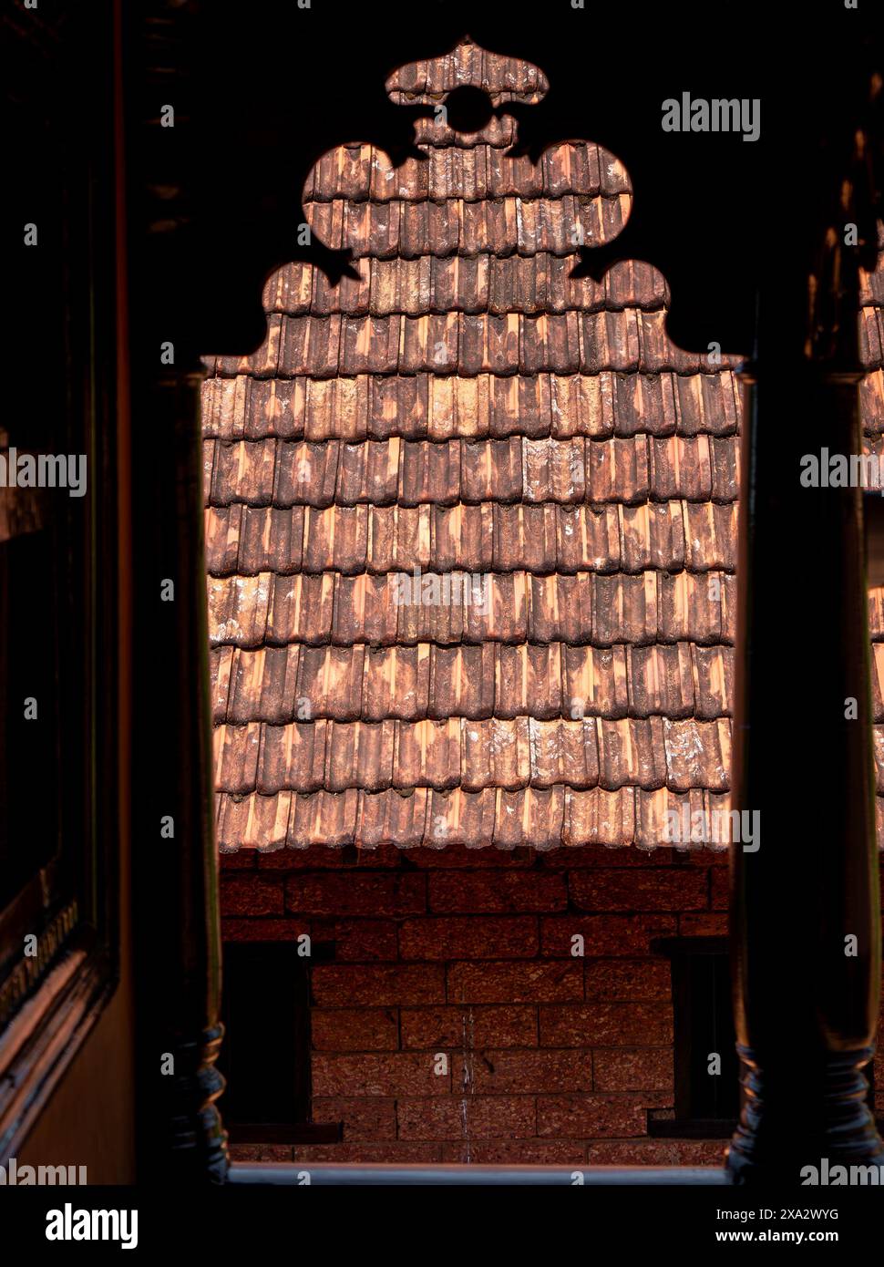Roof tile pattern. Old roof top. Roof top in India. Vertical or ...