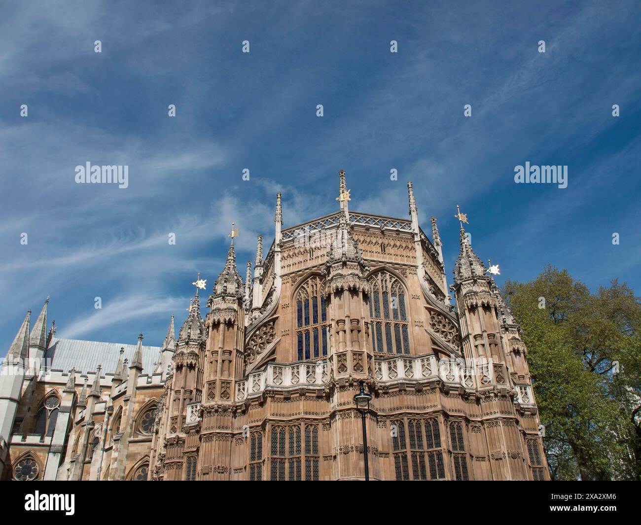 Gothic building with detailed architecture and a clear sky, London ...