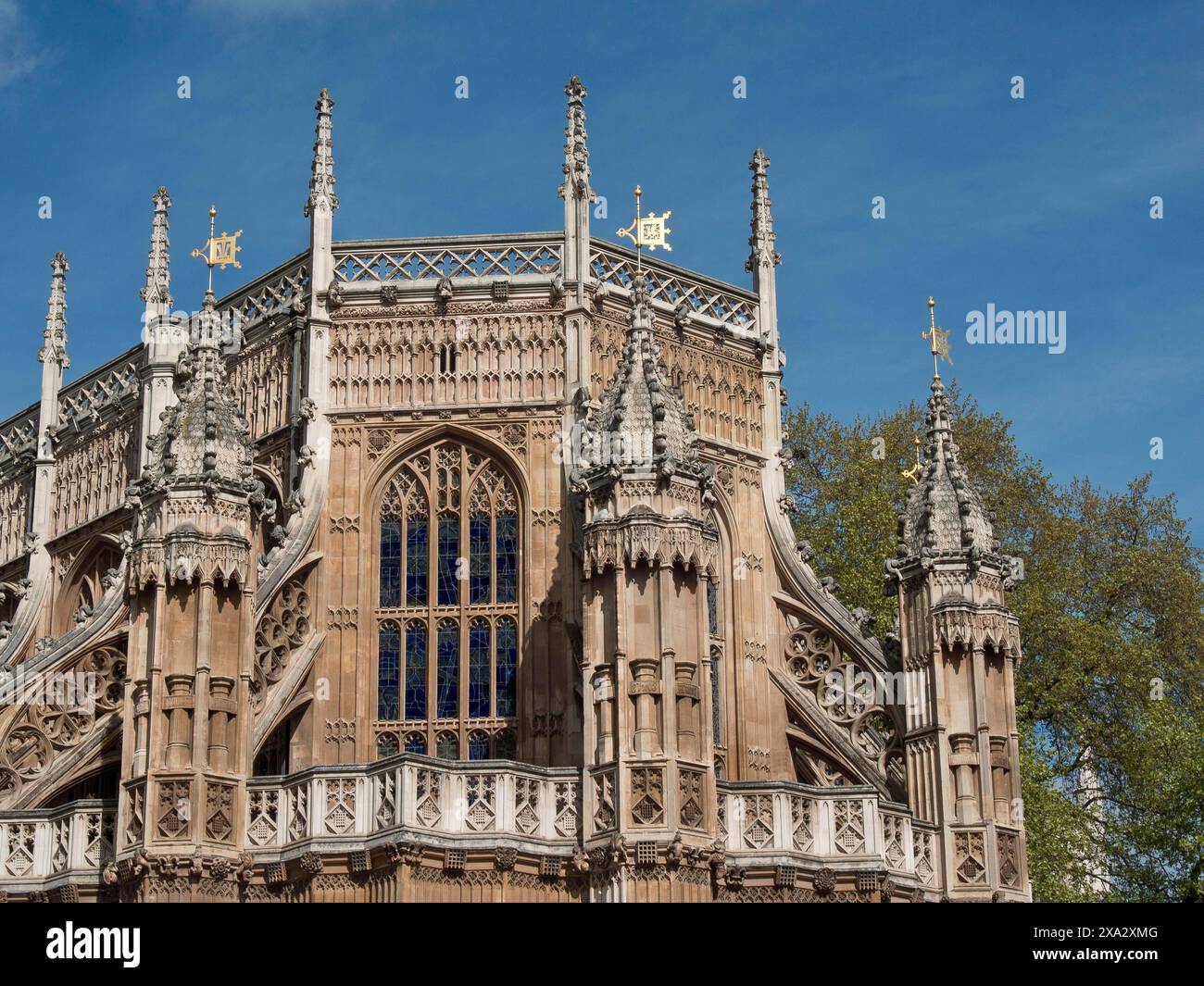 Detailed view of a Gothic cathedral with ornate towers and large ...