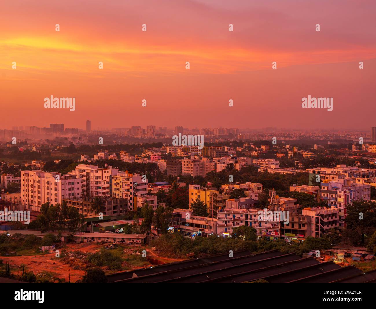 Bangalore, INDIA - December 29, 2024 : Aerial view of Bangalore city at ...