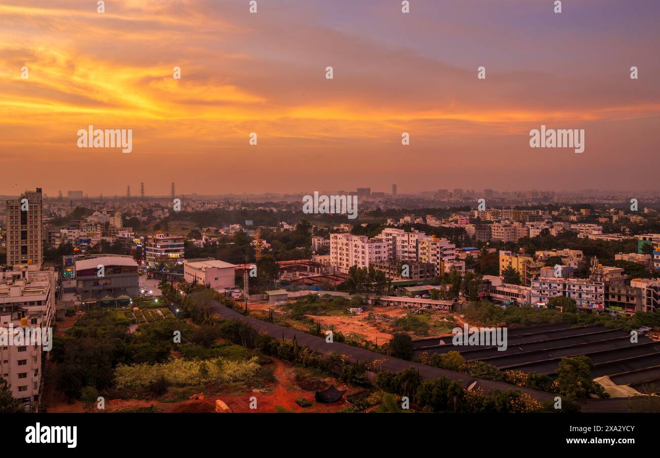 Bangalore, INDIA - December 29, 2024 : Aerial view of Bangalore city at ...