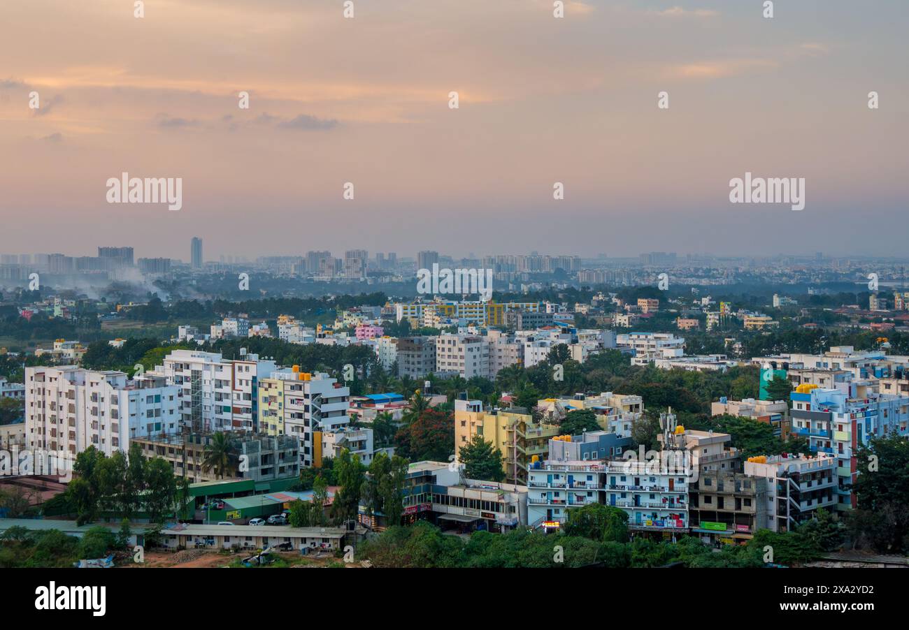 Bangalore, INDIA - December 29, 2024 : Aerial view of Bangalore city at ...