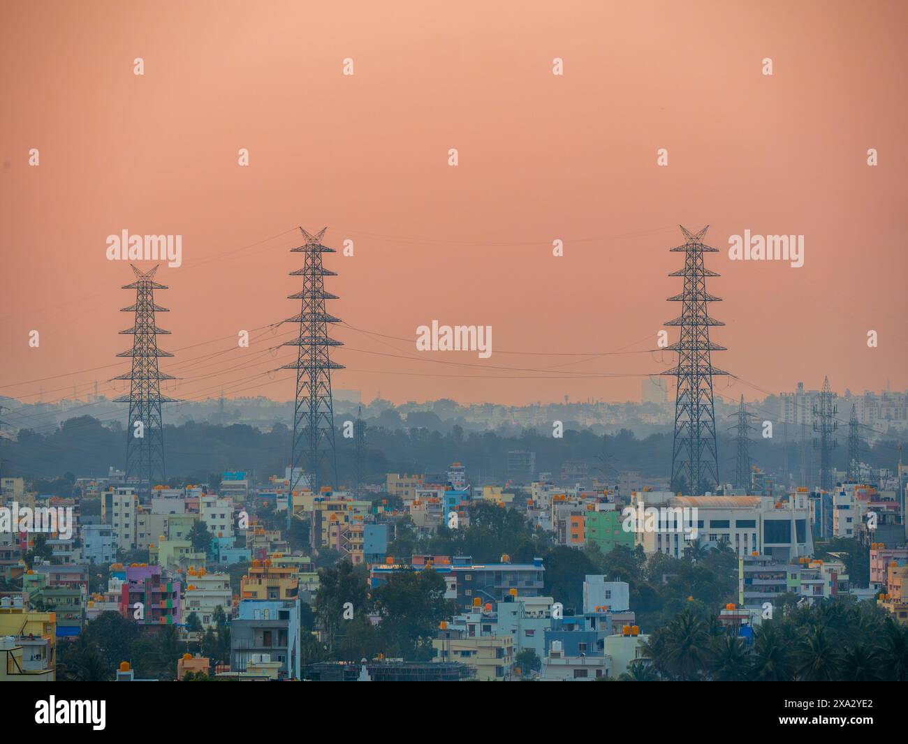 Bangalore, INDIA - December 29, 2024 : Aerial view of Bangalore city at ...