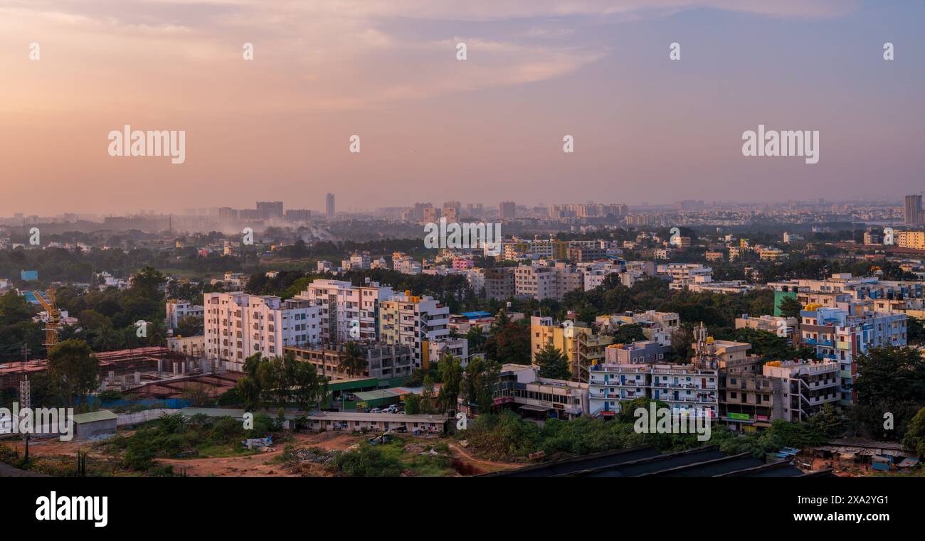 Bangalore, INDIA - December 29, 2024 : Aerial view of Bangalore city at ...