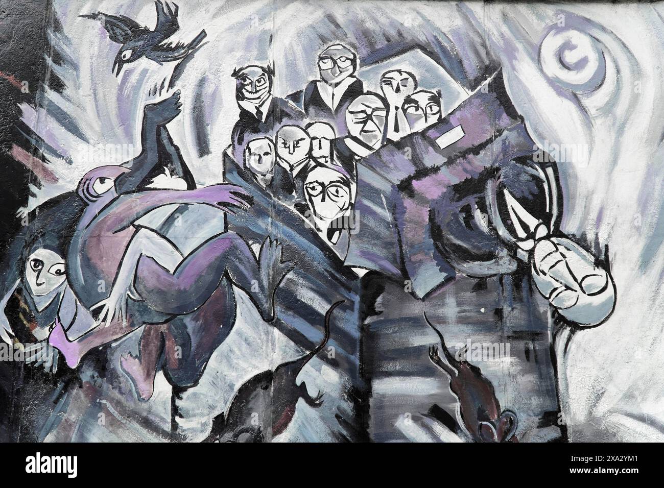 Graffiti on the Berlin Wall in the East Side Gallery, Berlin, Germany ...