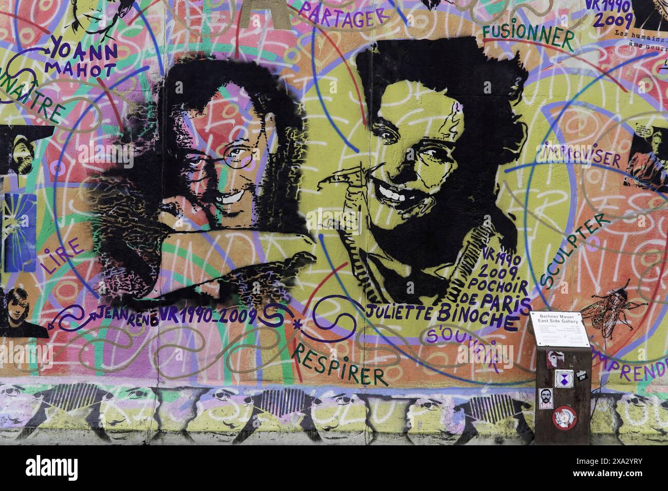 Graffiti on the Berlin Wall at the East Side Gallery, Berlin, Germany ...