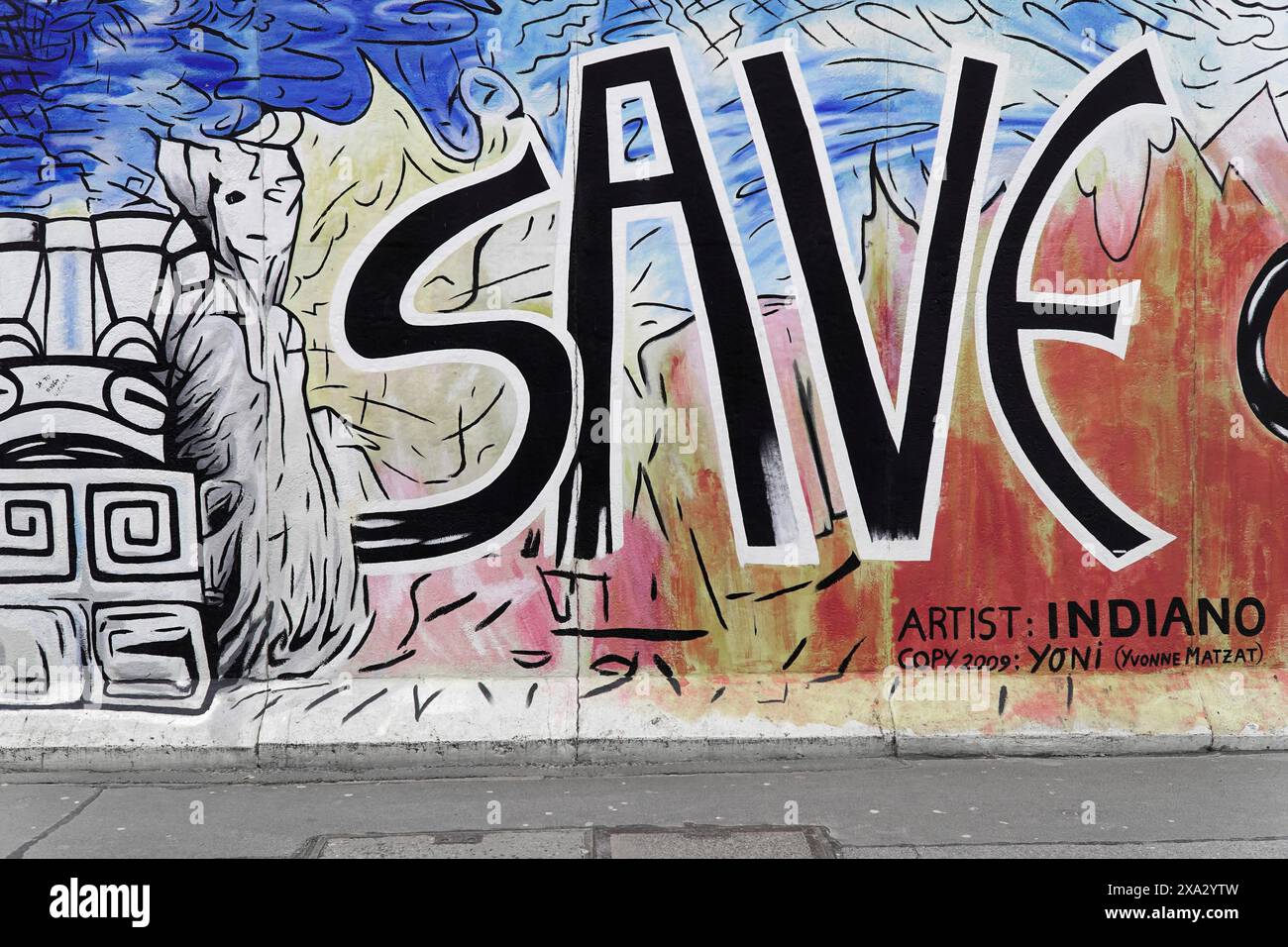 Graffiti on the Berlin Wall at the East Side Gallery, Berlin, Germany ...
