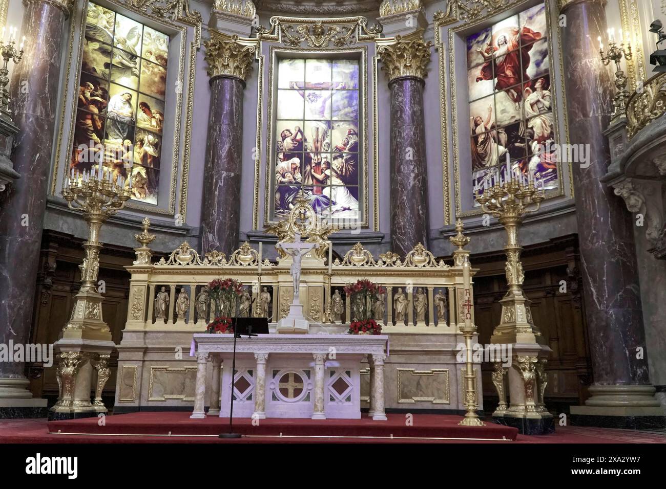 Interior view of Berlin Cathedral, Berlin, Germany, Europe, Magnificent ...