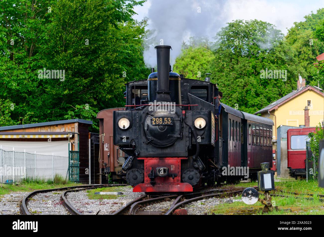 steyr, austria, 02 june 2024, vintage steam locomotive 298.53 at the ...