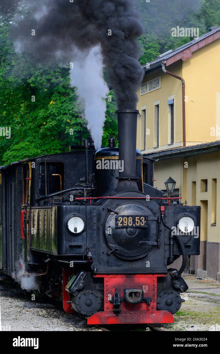 steyr, austria, 02 june 2024, vintage steam locomotive 298.53 at the ...