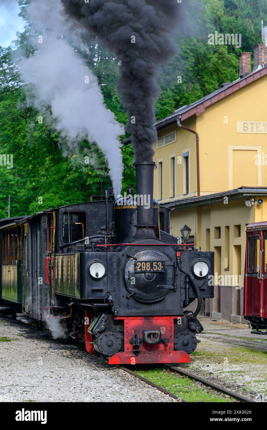 steyr, austria, 02 june 2024, vintage steam locomotive 298.53 at the ...