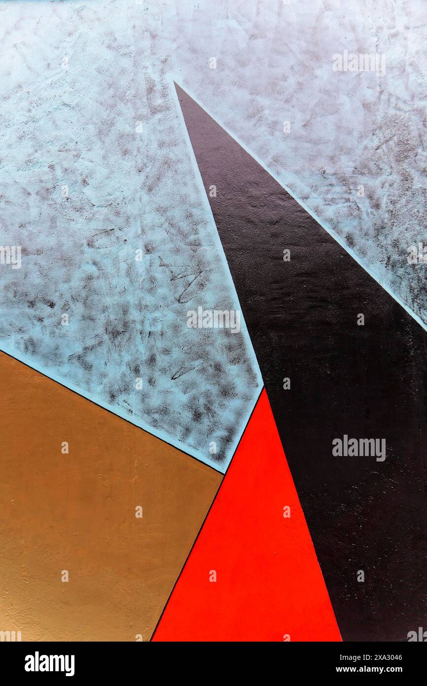 Abstract painting with geometric shapes and contrasting colours, Willy ...