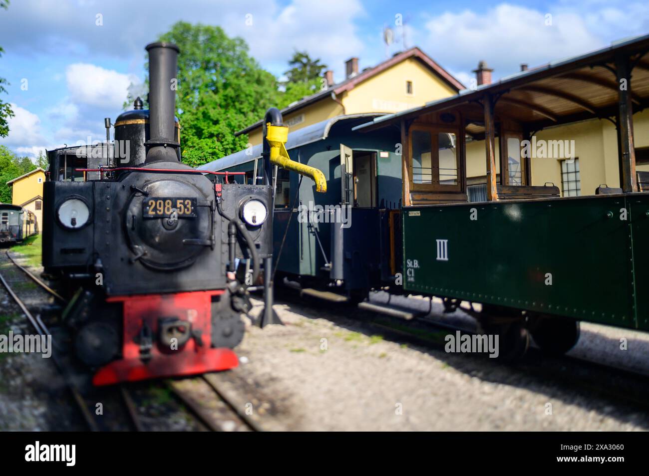 steyr, austria, 02 june 2024, vintage steam locomotive 298.53 at the ...