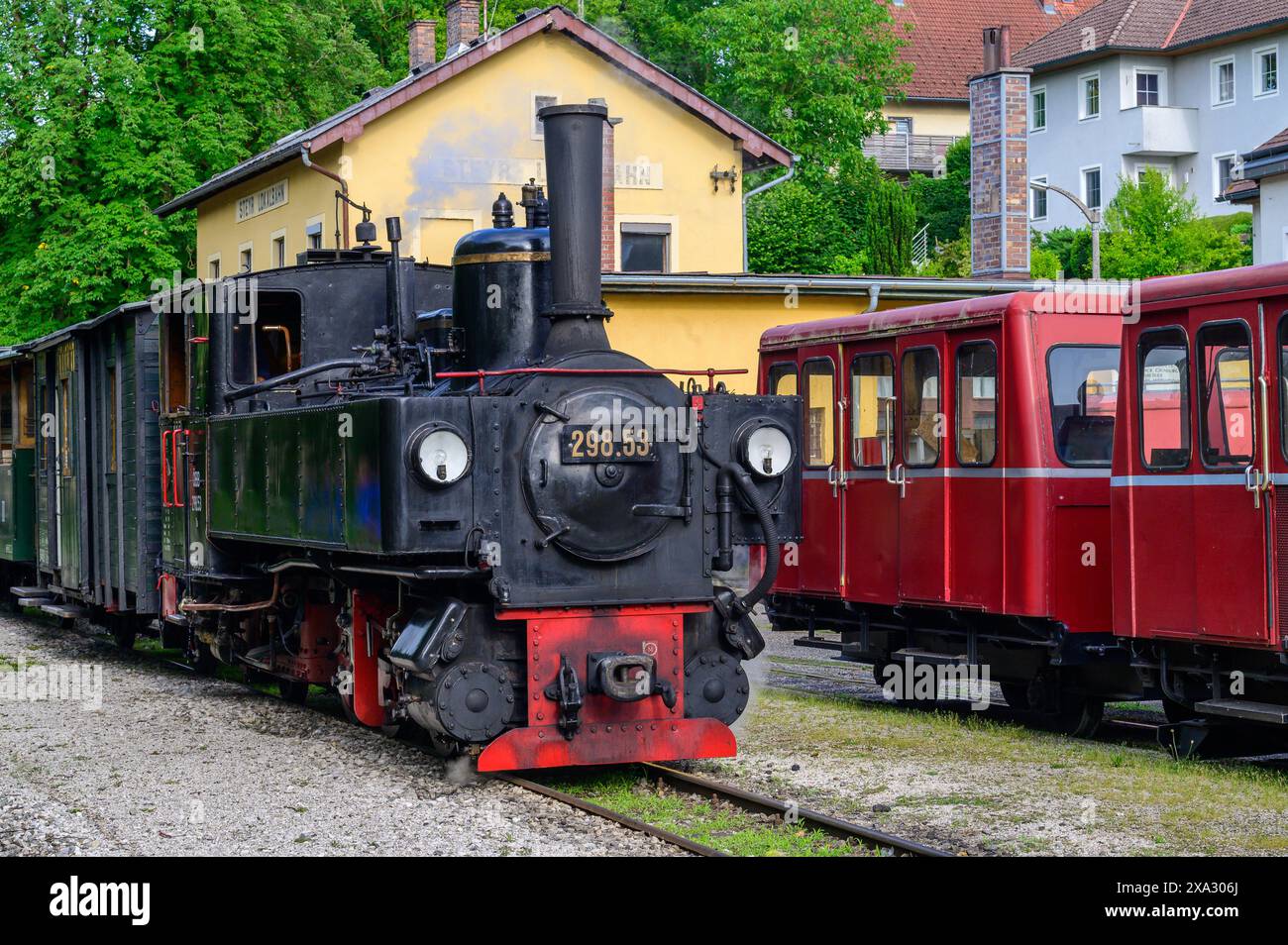 steyr, austria, 02 june 2024, vintage steam locomotive 298.53 at the ...