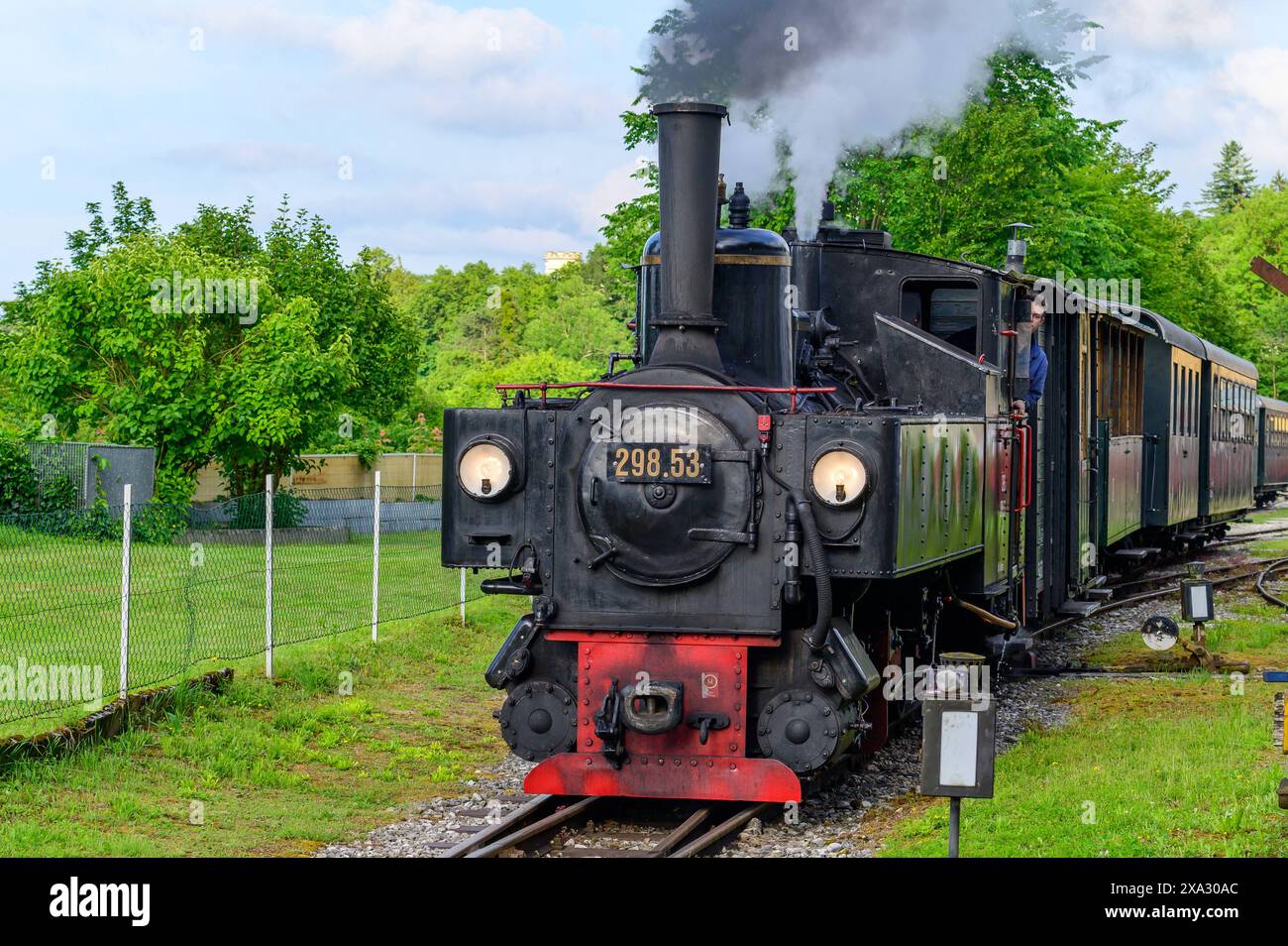steyr, austria, 02 june 2024, vintage steam locomotive 298.53 at the ...