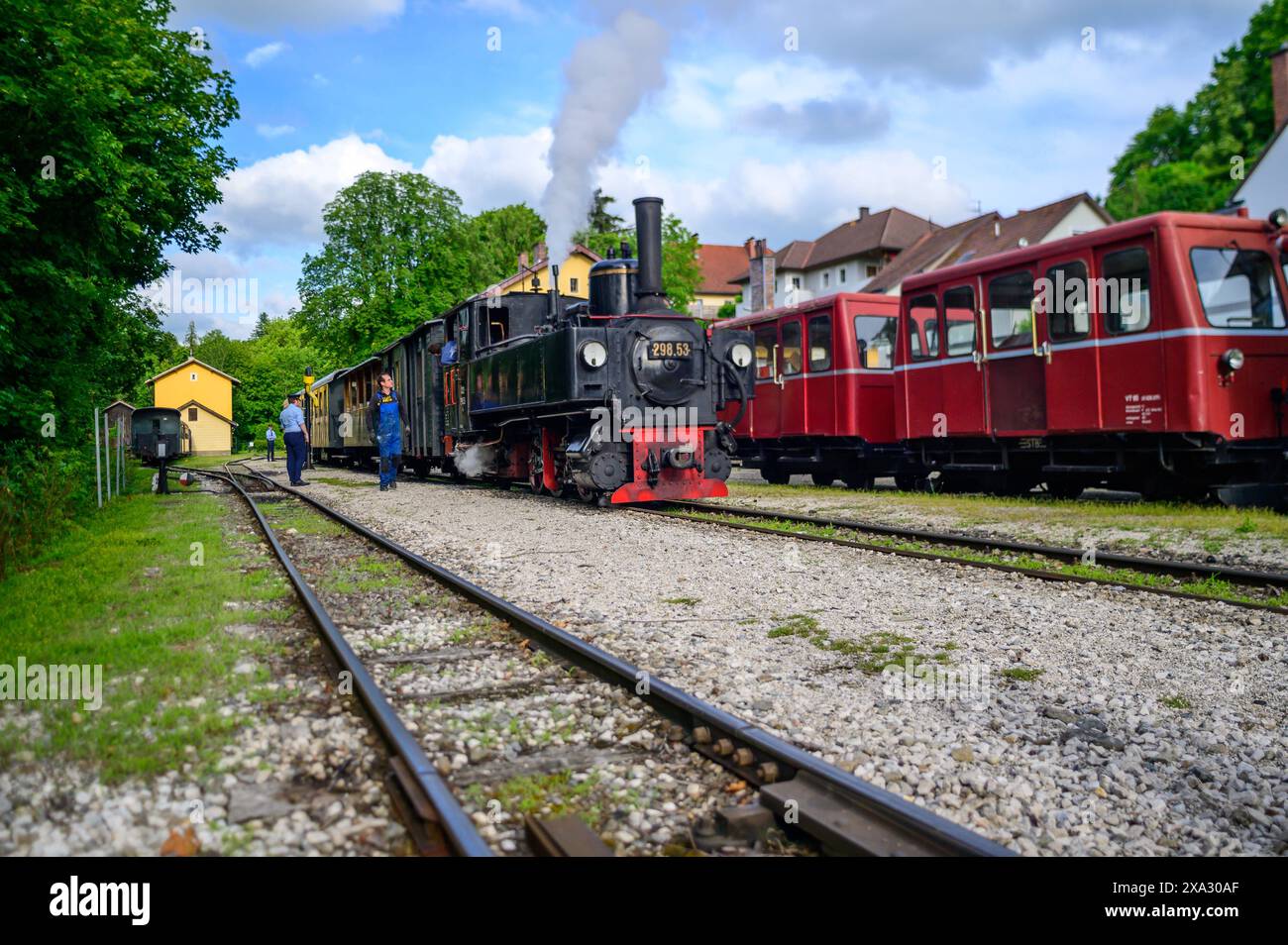 steyr, austria, 02 june 2024, vintage steam locomotive 298.53 at the ...