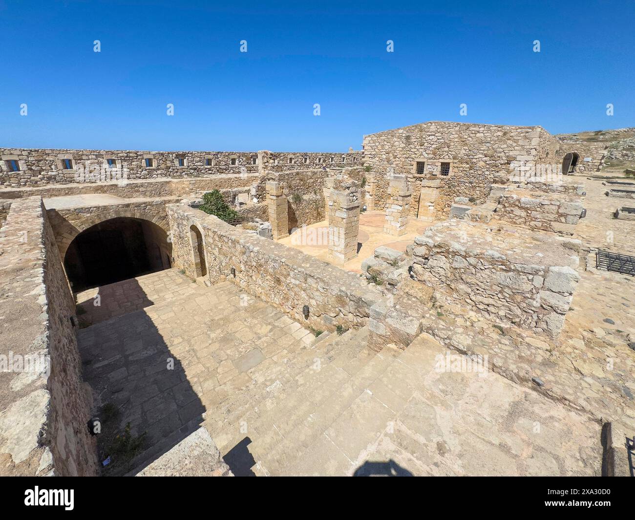 View of left access to former auxiliary gate casemates storage right ...