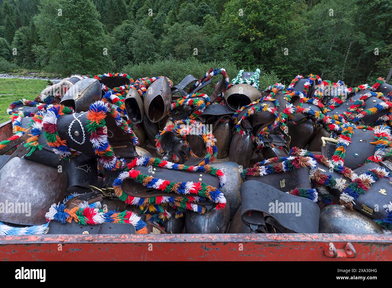 Jewellery cowbells for the cattle drive on a hanger, gabled house, Bad ...