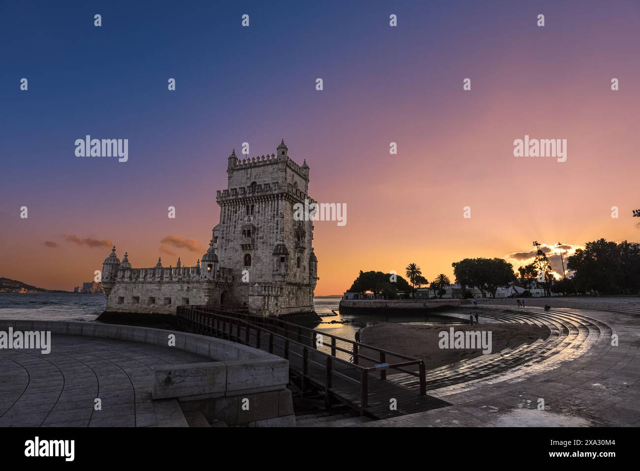 The Iconic Belém Tower at Sunset - Lisbon, Portugal Stock Photo - Alamy