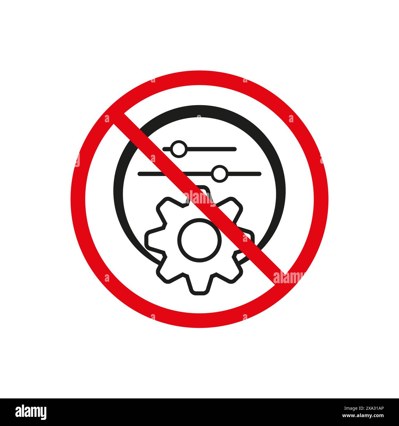 Prohibited settings icon. No adjustment Vector symbol. Restricted ...