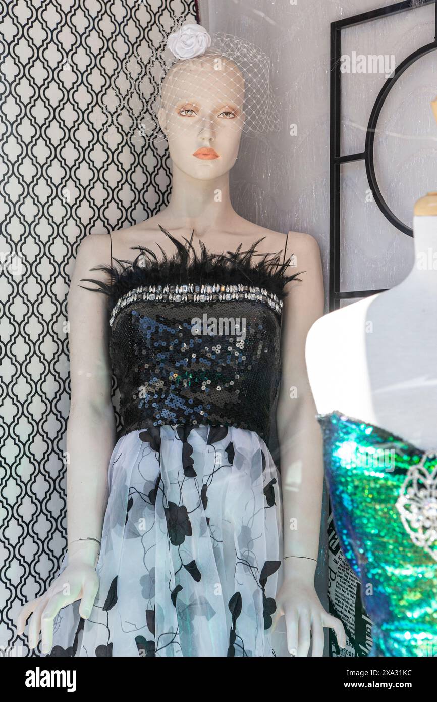 A female fashion mannequin in a shop window display Stock Photo - Alamy