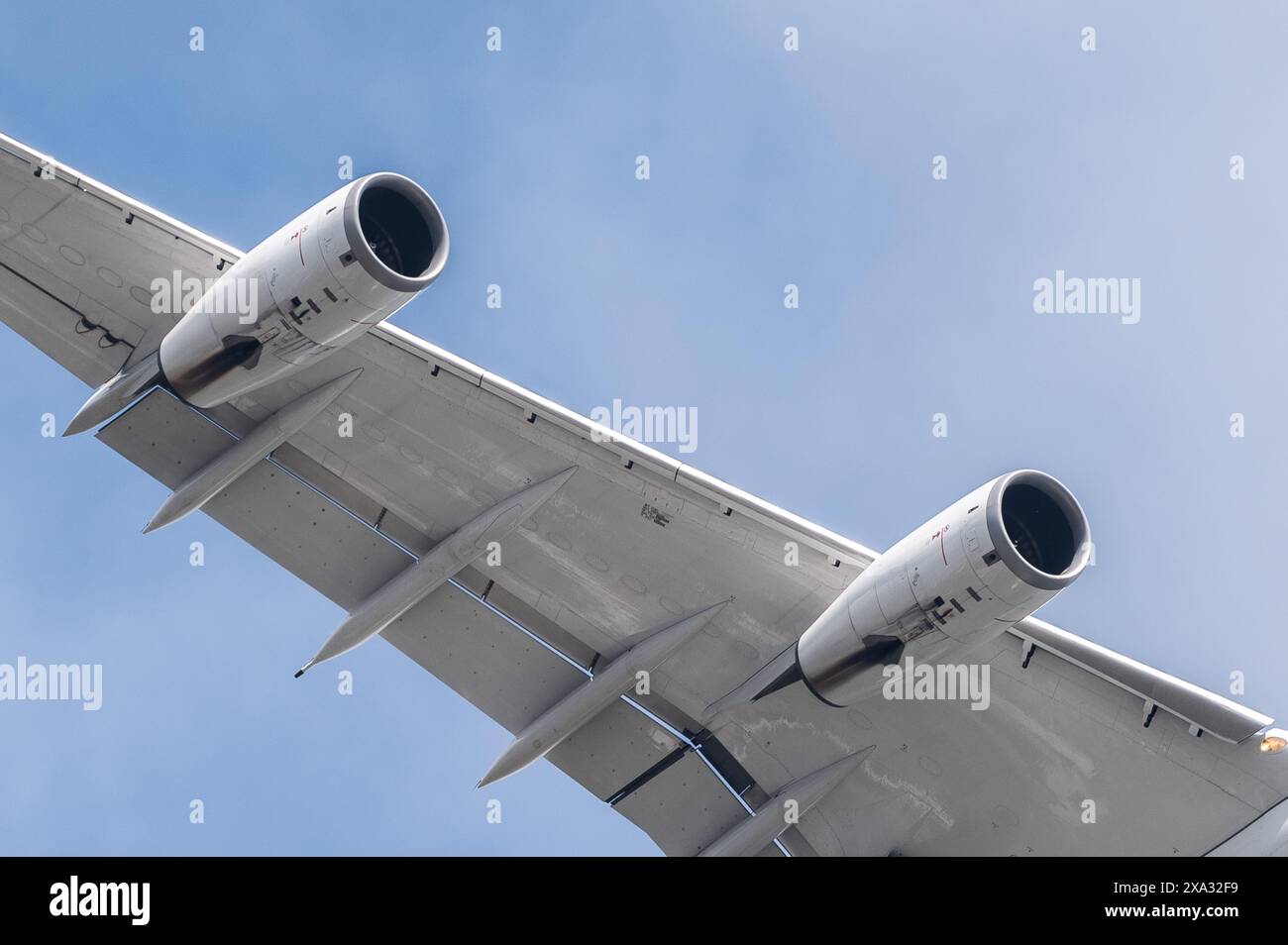 SYMBOL - 03 June 2024, Hesse, Frankfurt/Main: Engines of a Lufthansa ...