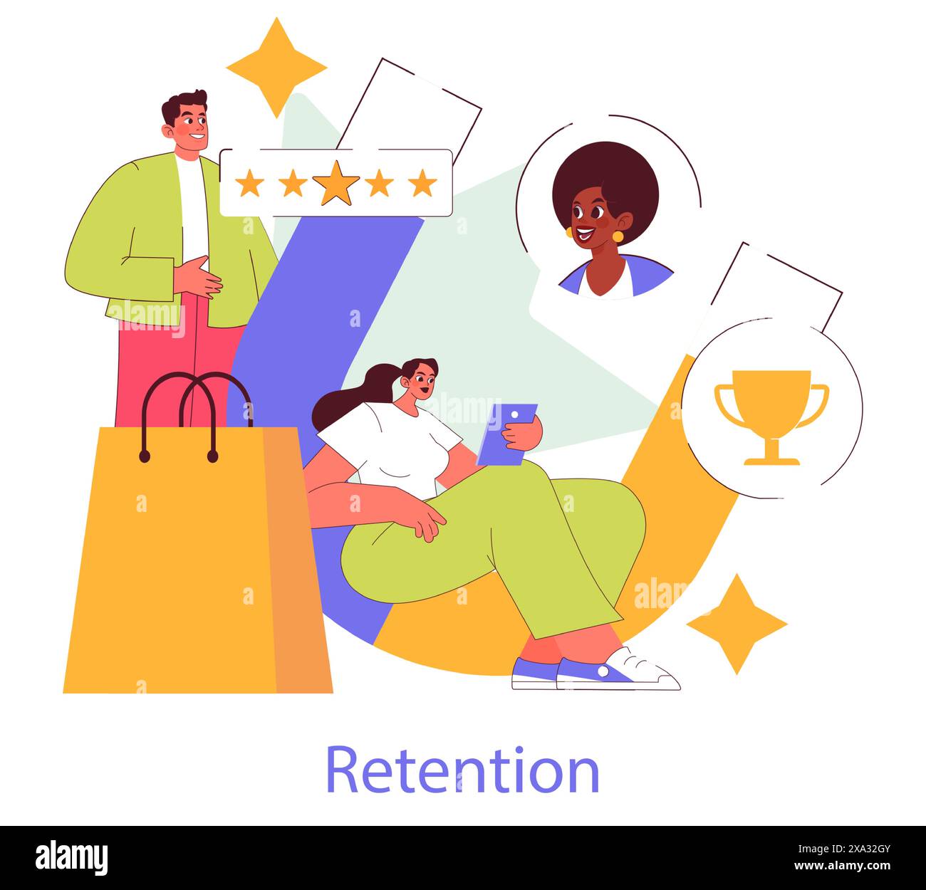 Loyalty Program Rewards concept. Customers engaging with a rewards ...