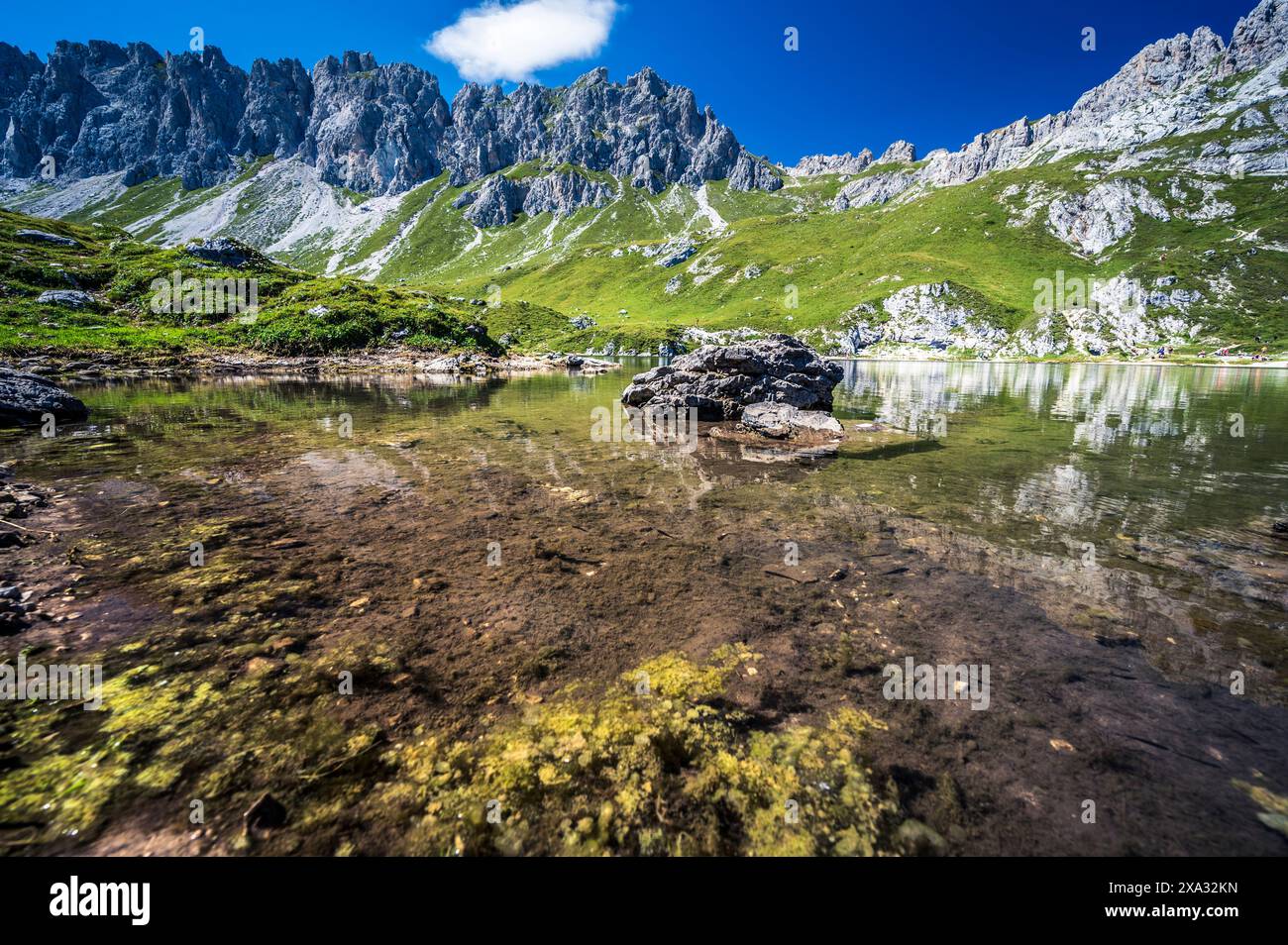 Eastern Dolomites. Sappada, Olbe Lakes. Breathtaking view of the upper ...