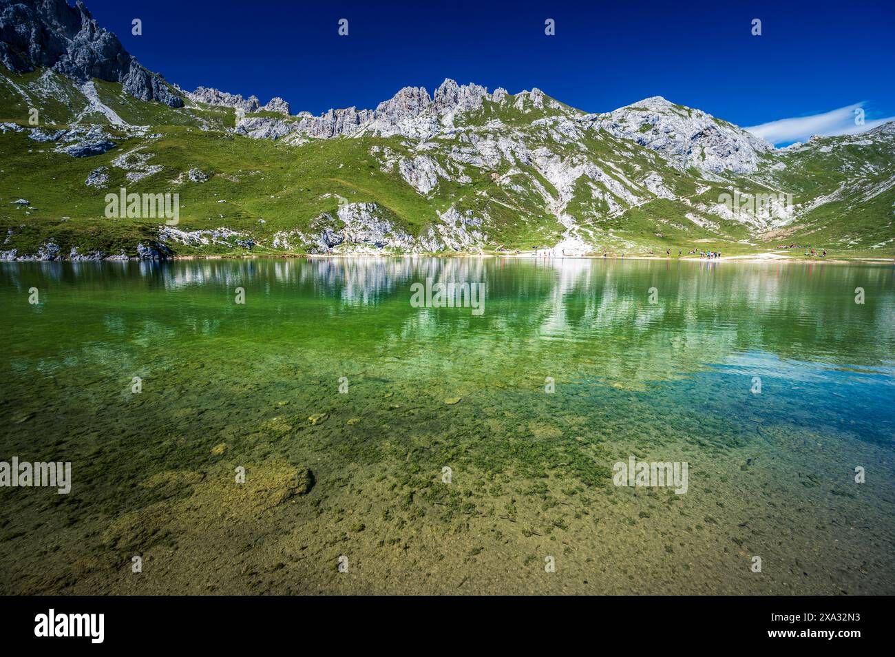 Eastern Dolomites. Sappada, Olbe Lakes. Breathtaking view of the upper ...