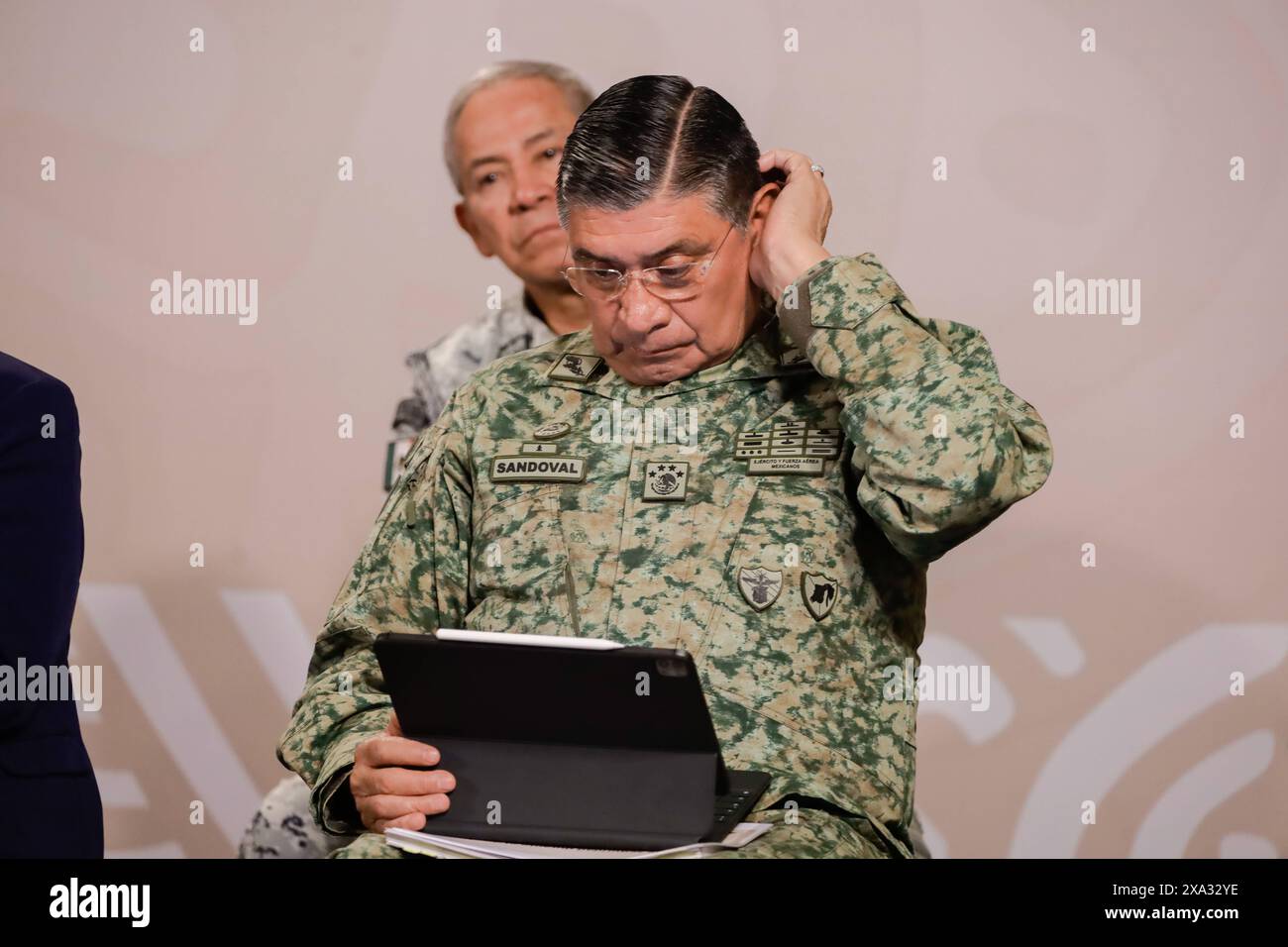 Mexican President Lopez Obrador Briefing Minister of Mexican army Luis ...