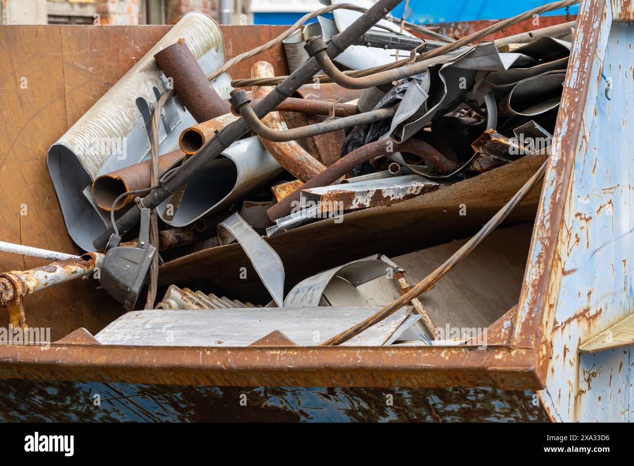 Containers with scrap metal for recycling at the recycling center Stock ...