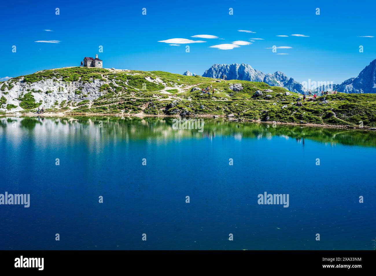 Eastern Dolomites. Sappada, Olbe Lakes. Breathtaking view of the upper ...