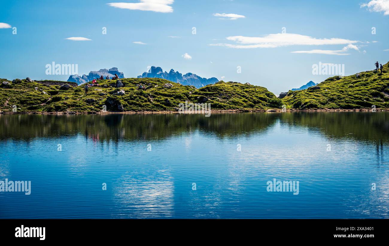 Eastern Dolomites. Sappada, Olbe Lakes. Breathtaking view of the upper ...
