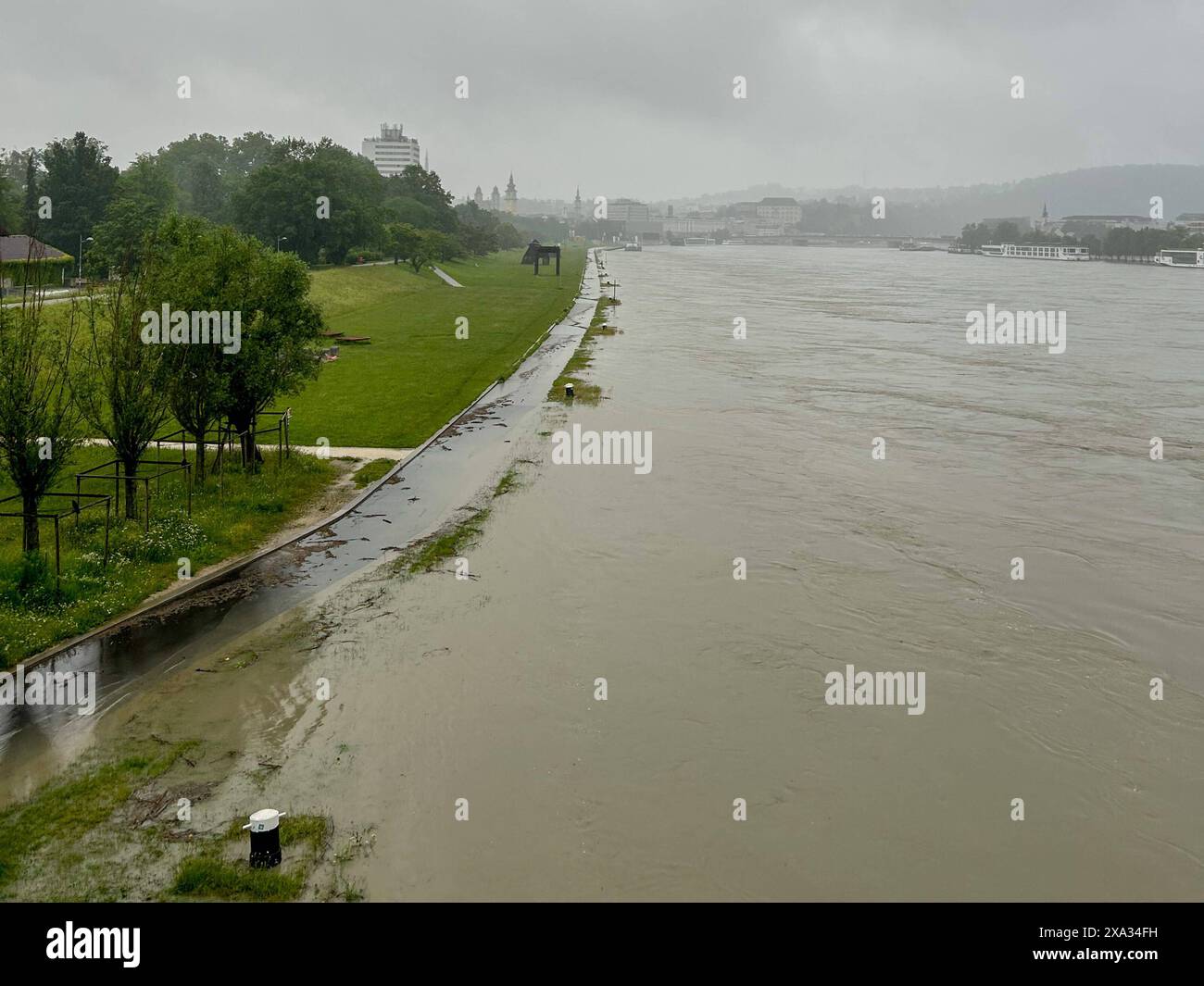Linz, Urfahr, Hochwasser 04.06.2024, Linz, AUT, Urfahr, Hochwasser, im ...