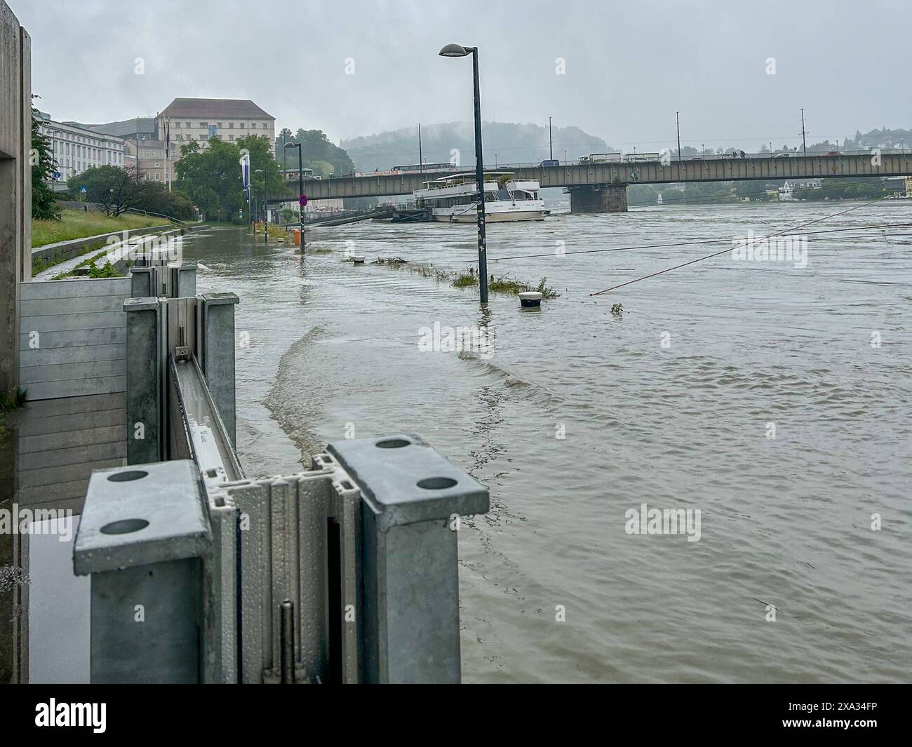 Linz, Urfahr, Hochwasser 04.06.2024, Linz, AUT, Urfahr, Hochwasser, im ...