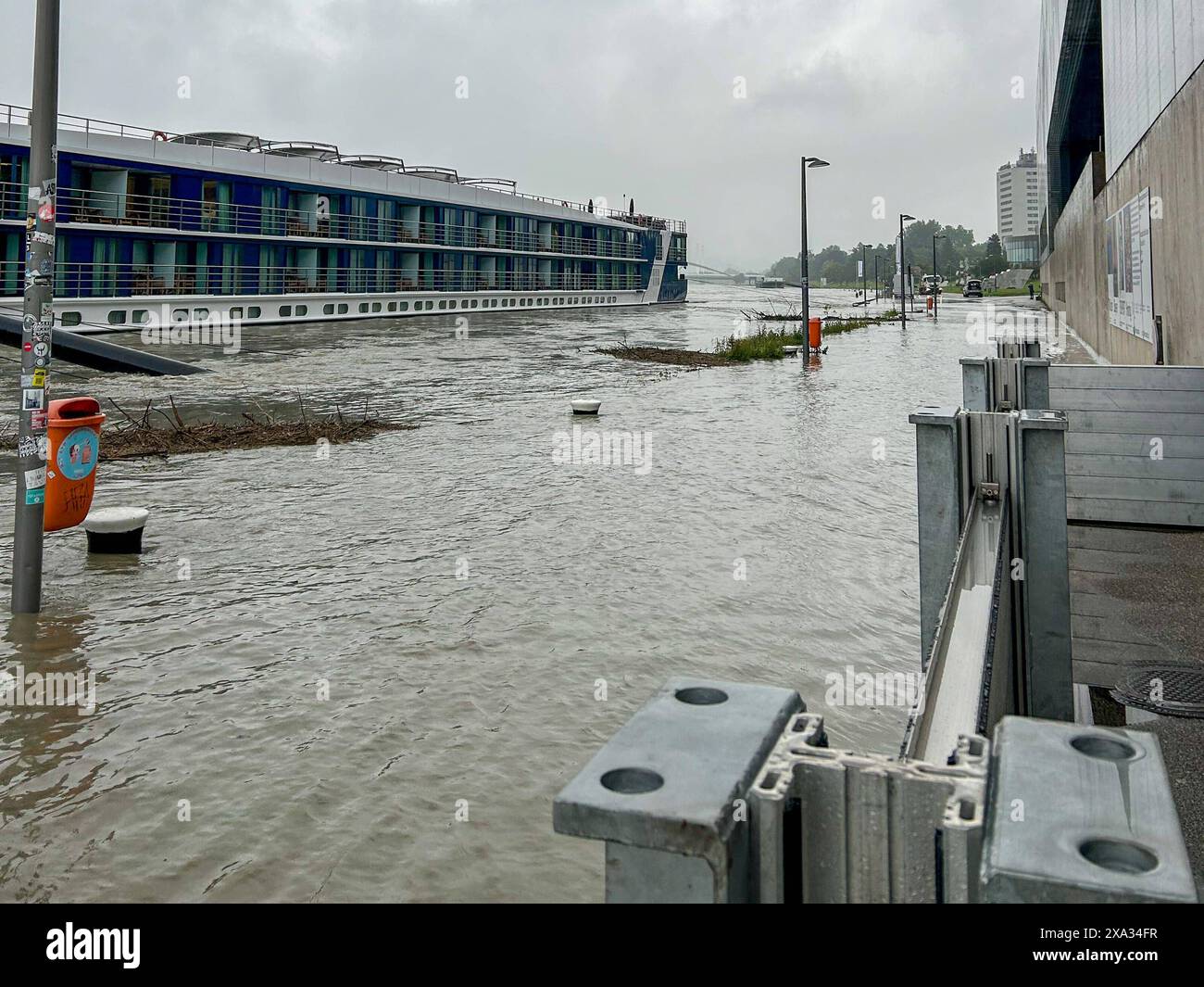Linz, Urfahr, Hochwasser 04.06.2024, Linz, AUT, Urfahr, Hochwasser, im ...